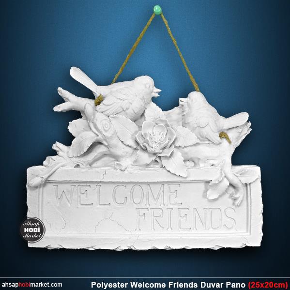 Polyester Kuşlu Welcome Duvar Pano (25x20cm) - Ahşap Hobi Market