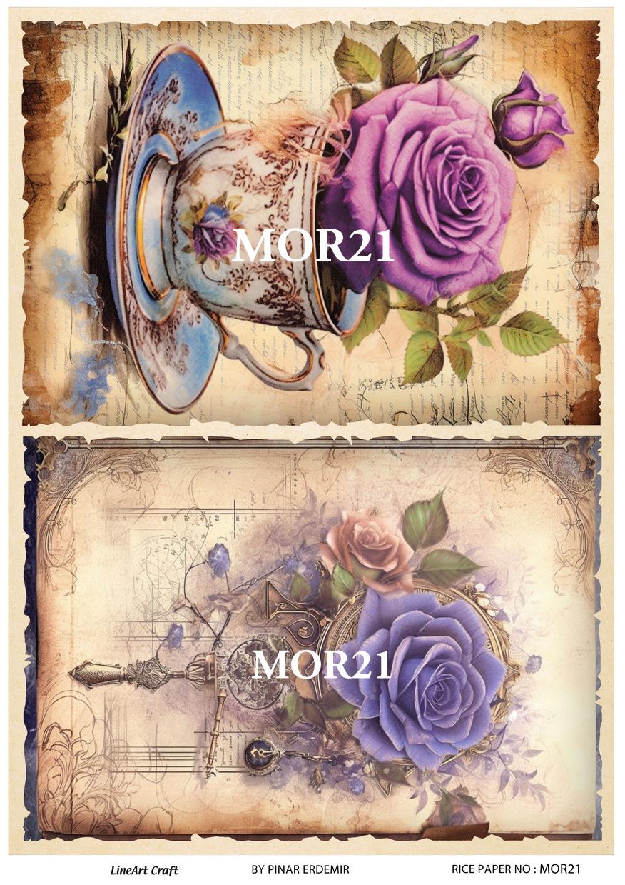 LineArt Mor Desenli Pirinç Dekopaj - Model : MOR21 - Ahşap Hobi Market