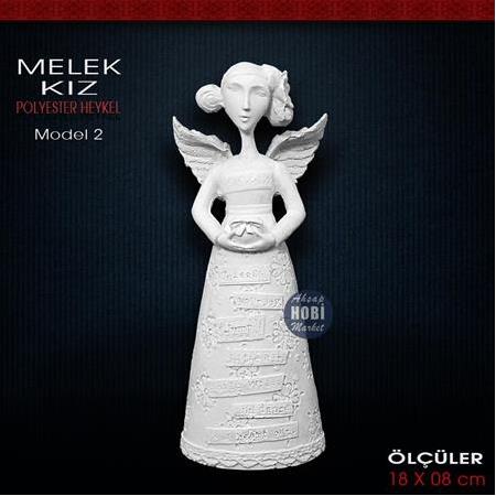 Melek Kız Model 2 (18x8 cm) Ham Polyester - Ahşap Hobi Market